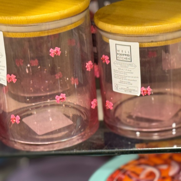 Other | Pink Bow Glass Jars Set 2 | Poshmark
